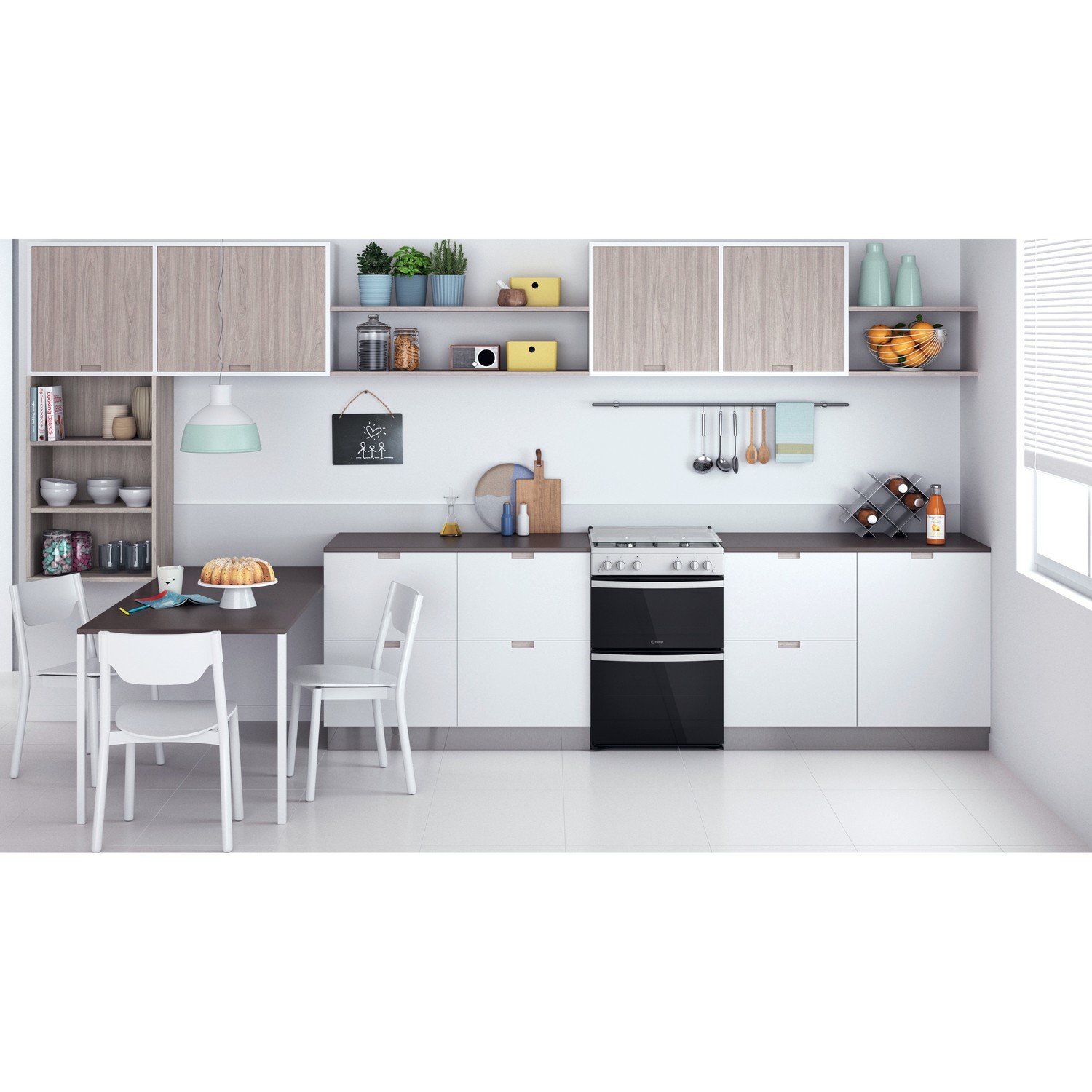 Indesit 60cm Double Oven Gas Cooker - White ID67G0MCW | Appliances Direct