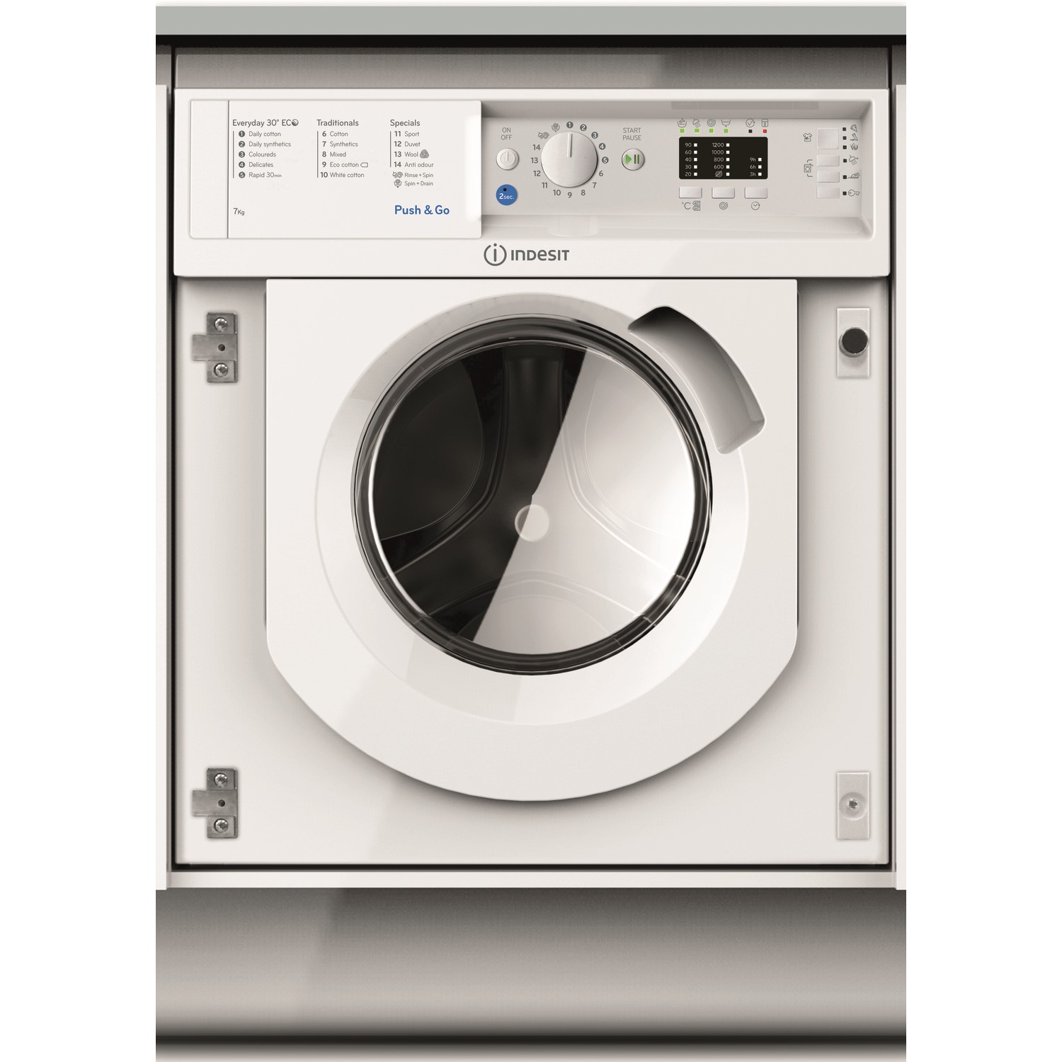 Indesit 7kg 1200rpm Integrated Washing Machine - White BIWMIL71252UKN ...