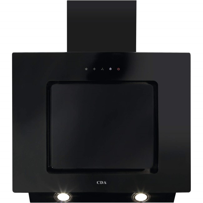 CDA 60cm Angled Chimney Cooker Hood with Touch Controls - Black EVA60BL ...