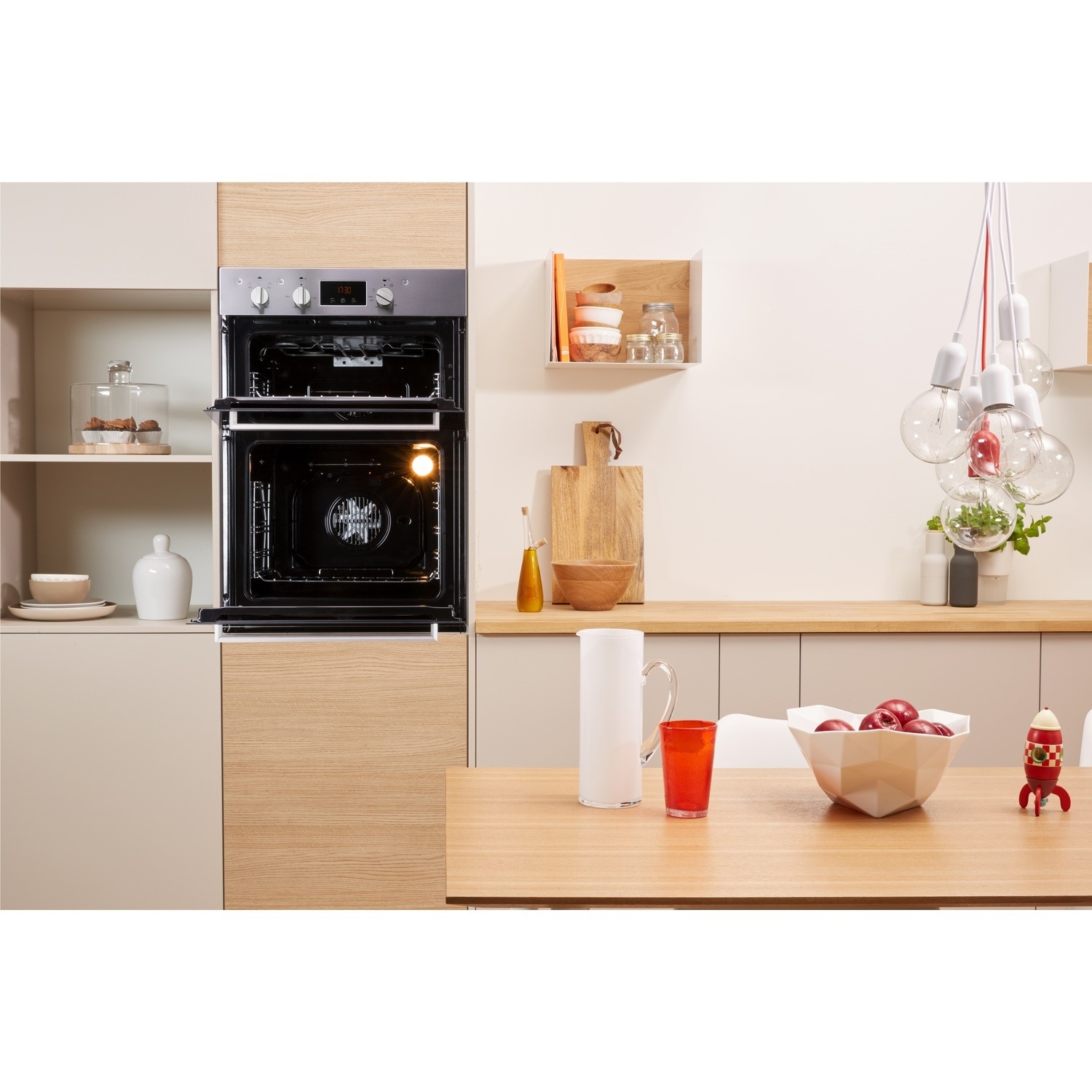 Indesit Aria Electric Built In Double Oven - Stainless Steel IDD6340IX ...