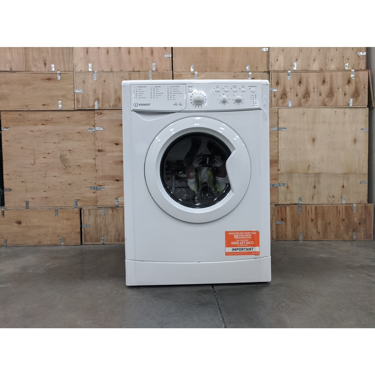 Refurbished Indesit IWDC65125UKN Freestanding 6/5KG 1200 Spin Washer ...