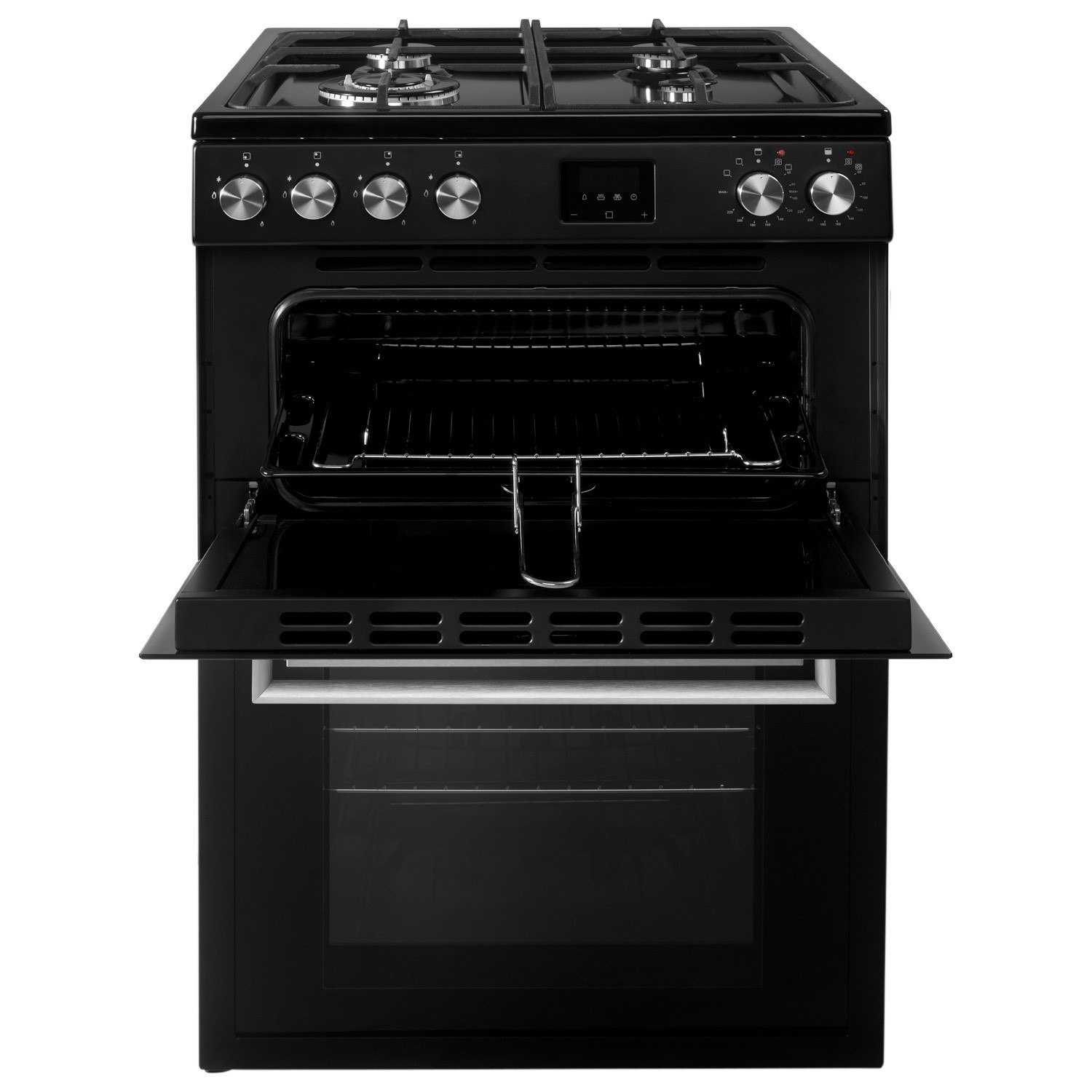 electriQ 60cm Dual Fuel Mini Range Cooker - Black EQ60RANGEBLK ...