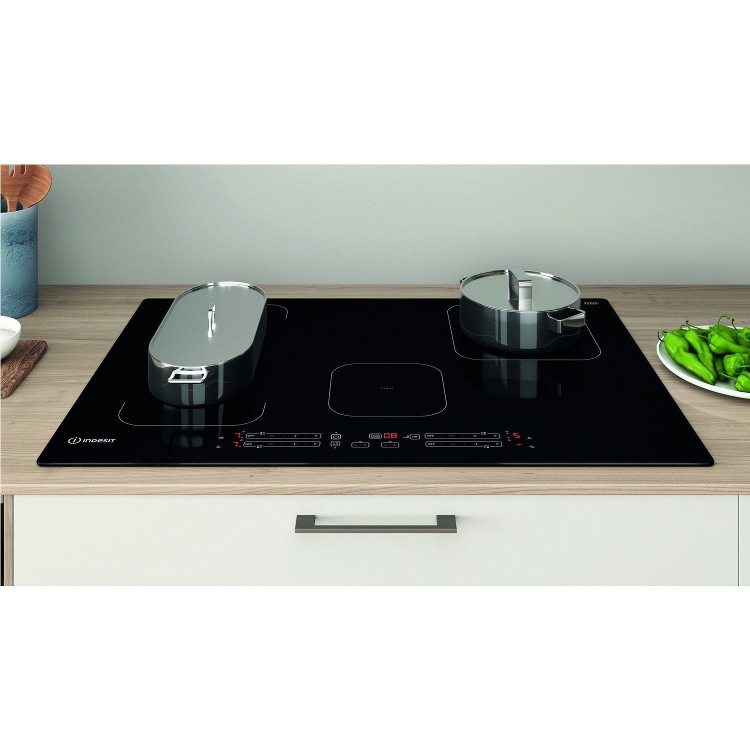Indesit 77cm 4 Zone Induction Hob with Dualzone IB21B77NE | Appliances ...