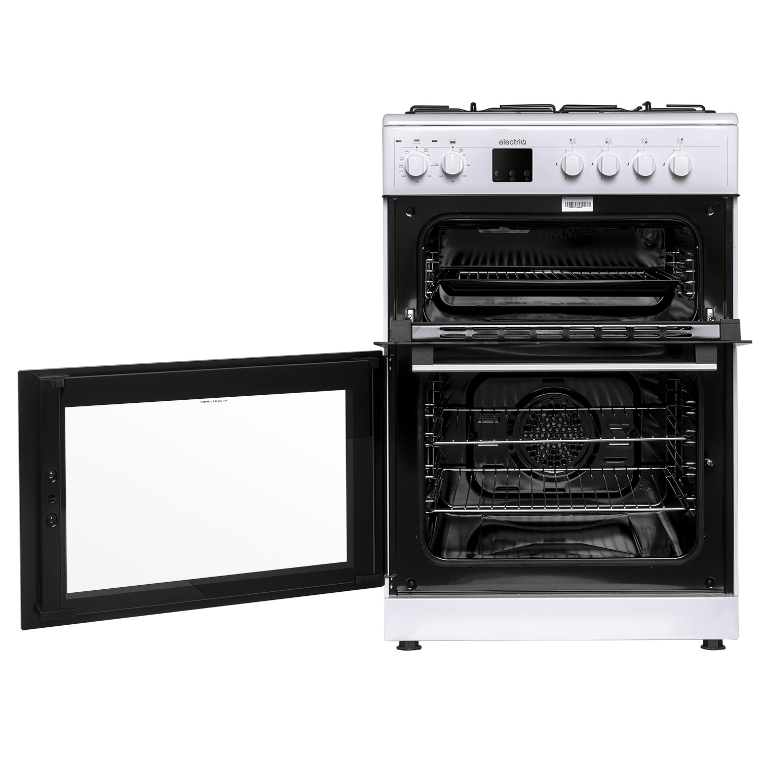 electriQ 60cm Dual Fuel Cooker with Double Oven - White EQDFC360WH ...