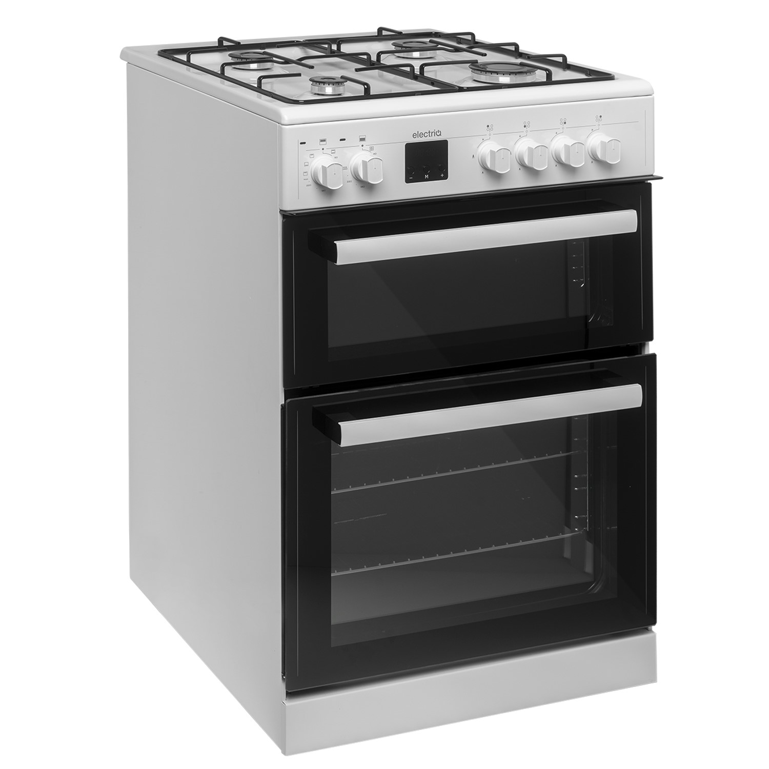 electriQ 60cm Dual Fuel Cooker with Double Oven - White EQDFC360WH ...