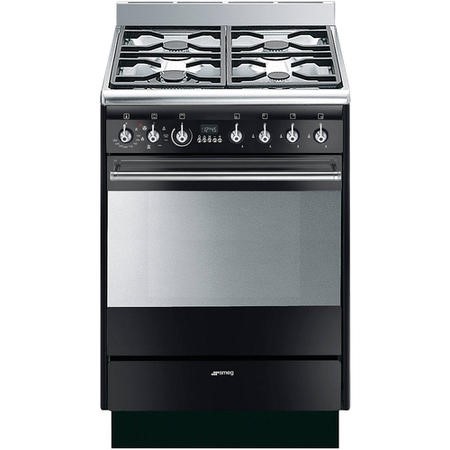 Smeg Concert 60cm Dual Fuel Cooker - Black SUK61MBL9 | Appliances Direct