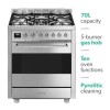 Smeg Symphony 70cm Dual Fuel Range Cooker - Stainless Steel C7GPX9 ...