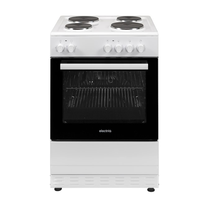 electriQ 60cm Electric Cooker with Sealed Plate Hob - White EQEC60W1 ...