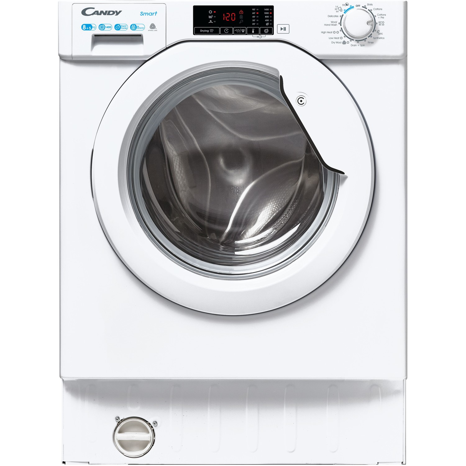 Candy Smart 8kg Wash 5kg Dry 1400rpm Integrated Washer Dryer - White ...