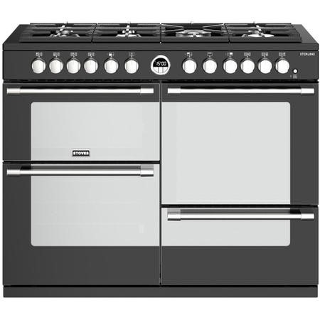 Refurbished Stoves Sterling S1100DF 110cm Dual Fuel Range Cooker Black ...