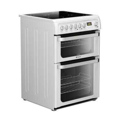 Hotpoint Ultima 60cm Double Oven Electric Cooker - White HUE61PS ...
