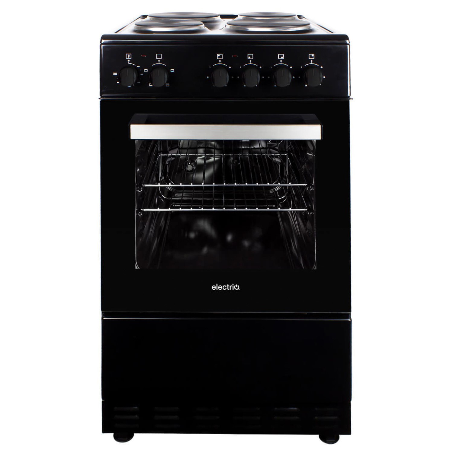 electriQ 50cm Electric Cooker with Sealed Plate Hob - Black EQEC50B1 ...