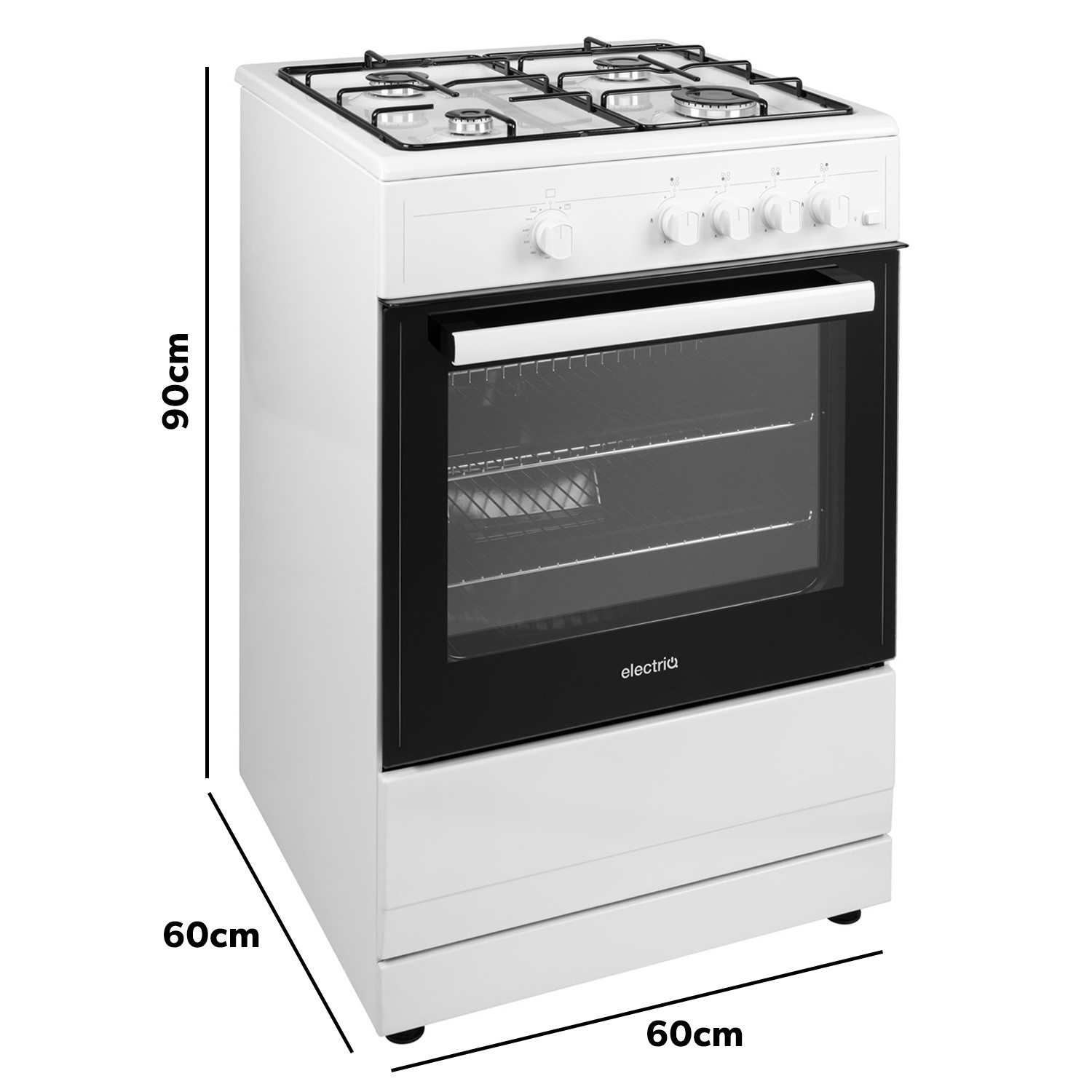 electriQ 60cm Gas Cooker - White EQGC2W60 | Appliances Direct