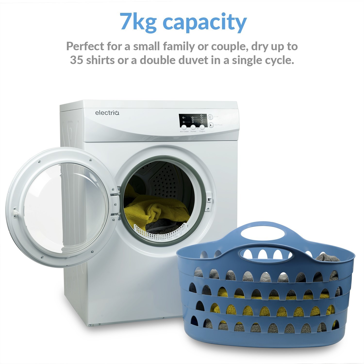 electriQ 7kg Vented Tumble Dryer - White EIQFSTD7 | Appliances Direct