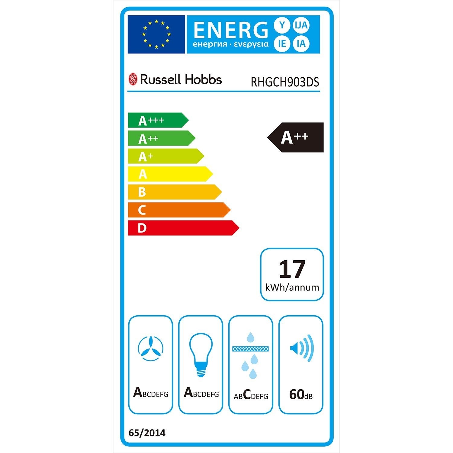Russell Hobbs 90cm Flat Cooker Hood - Dark Steel RHGCH903DS ...