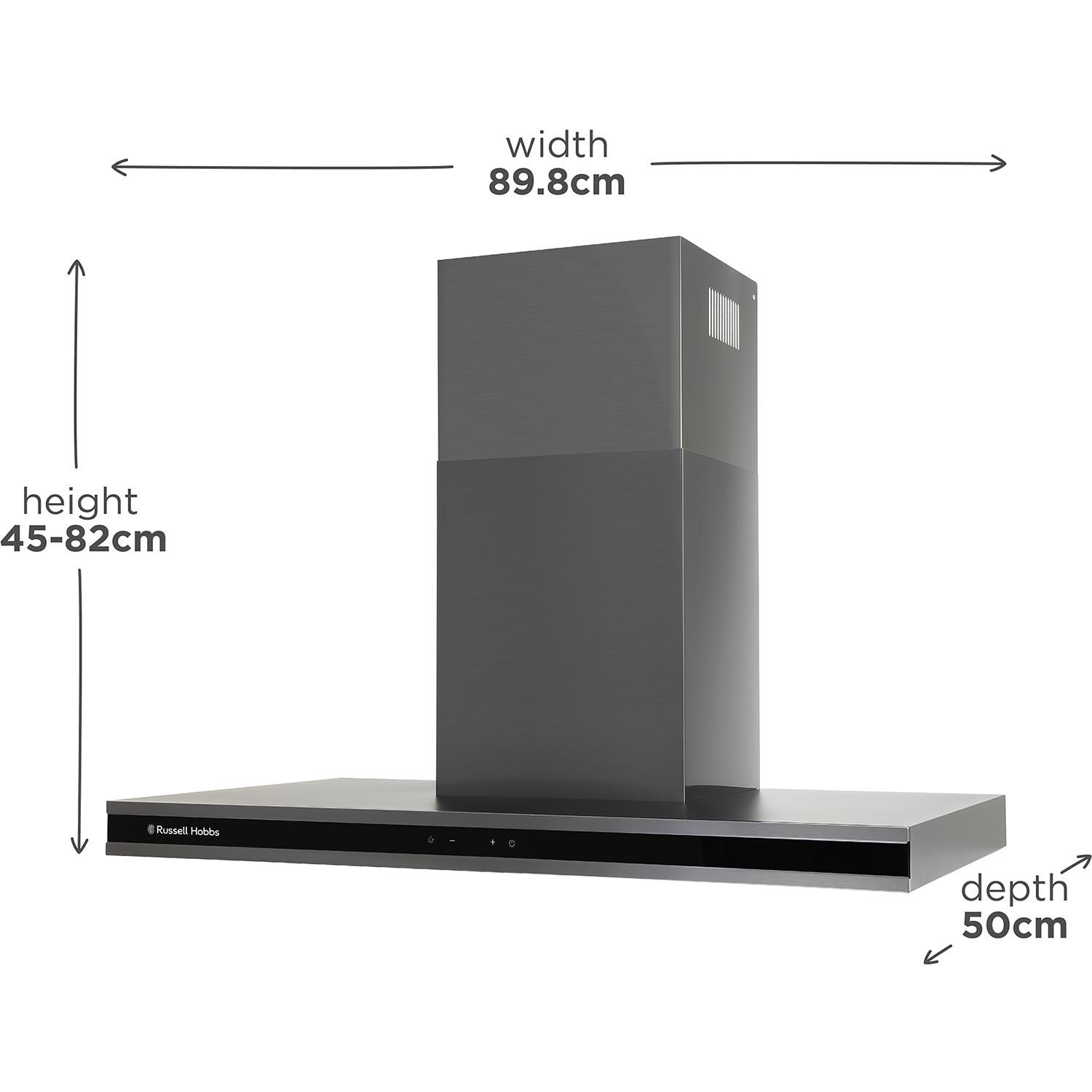 Russell Hobbs 90cm Flat Cooker Hood - Dark Steel RHGCH903DS ...