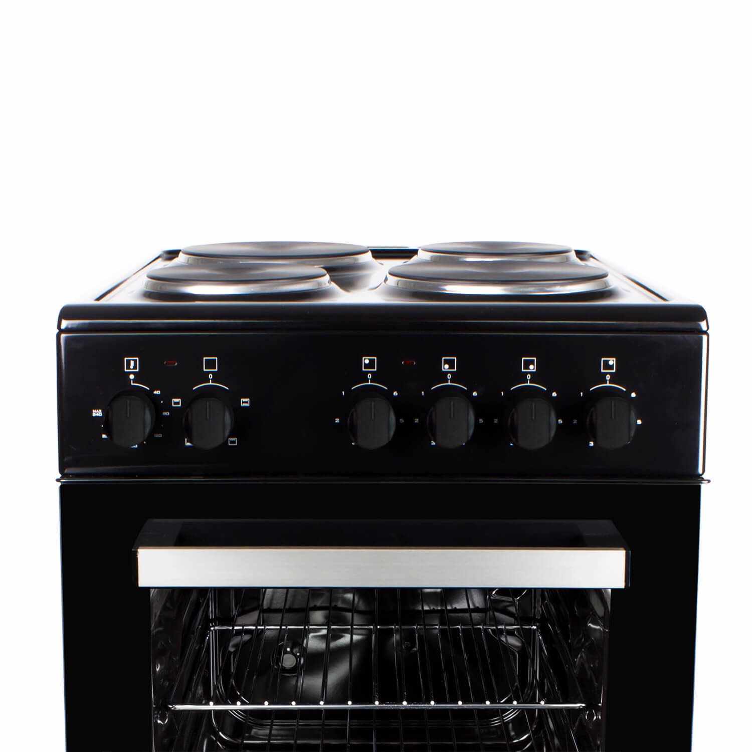 electriQ 50cm Electric Cooker with Sealed Plate Hob - Black EQEC50B1 ...