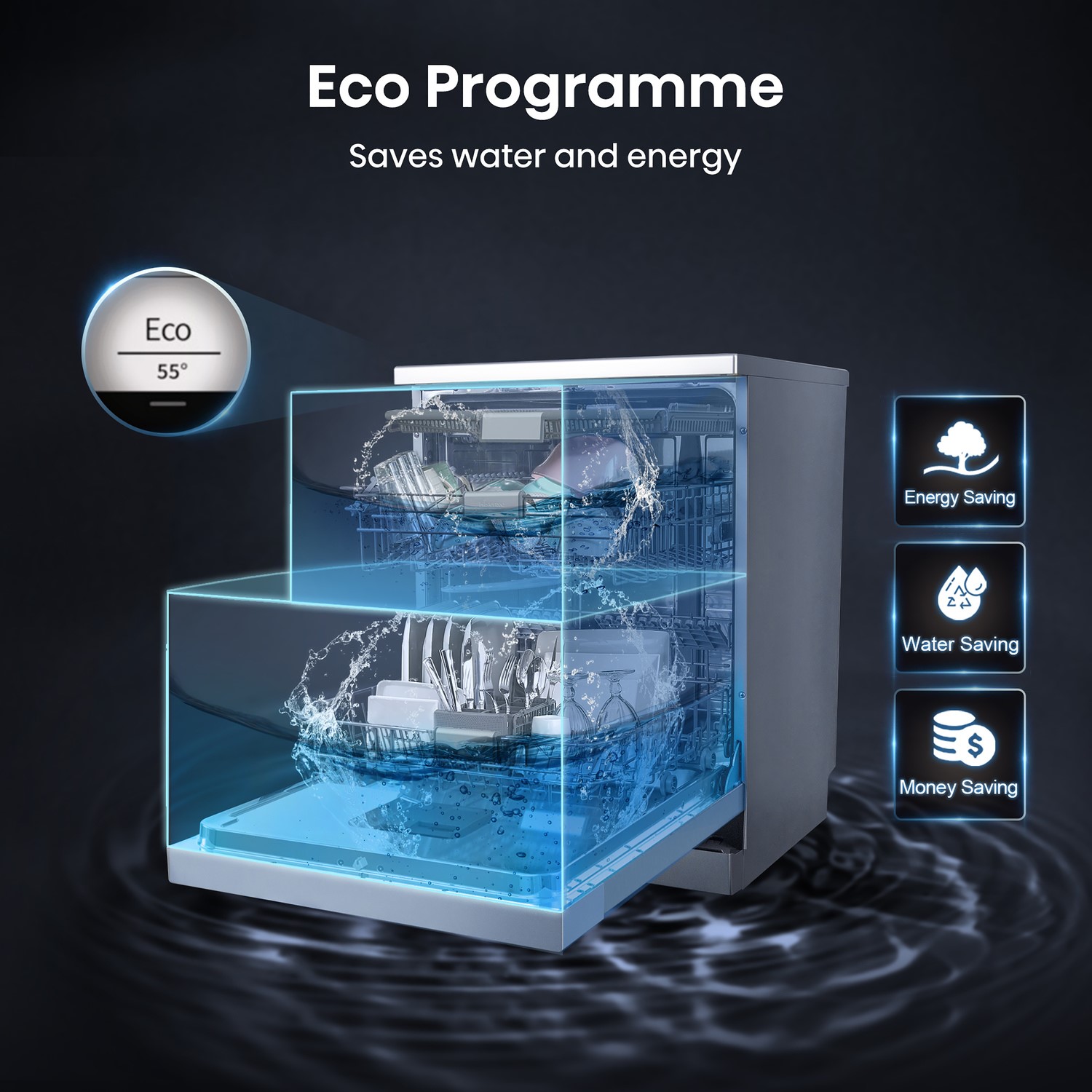 Hisense Hygiene Freestanding Dishwasher - Stainless Steel HS643D60XUK ...