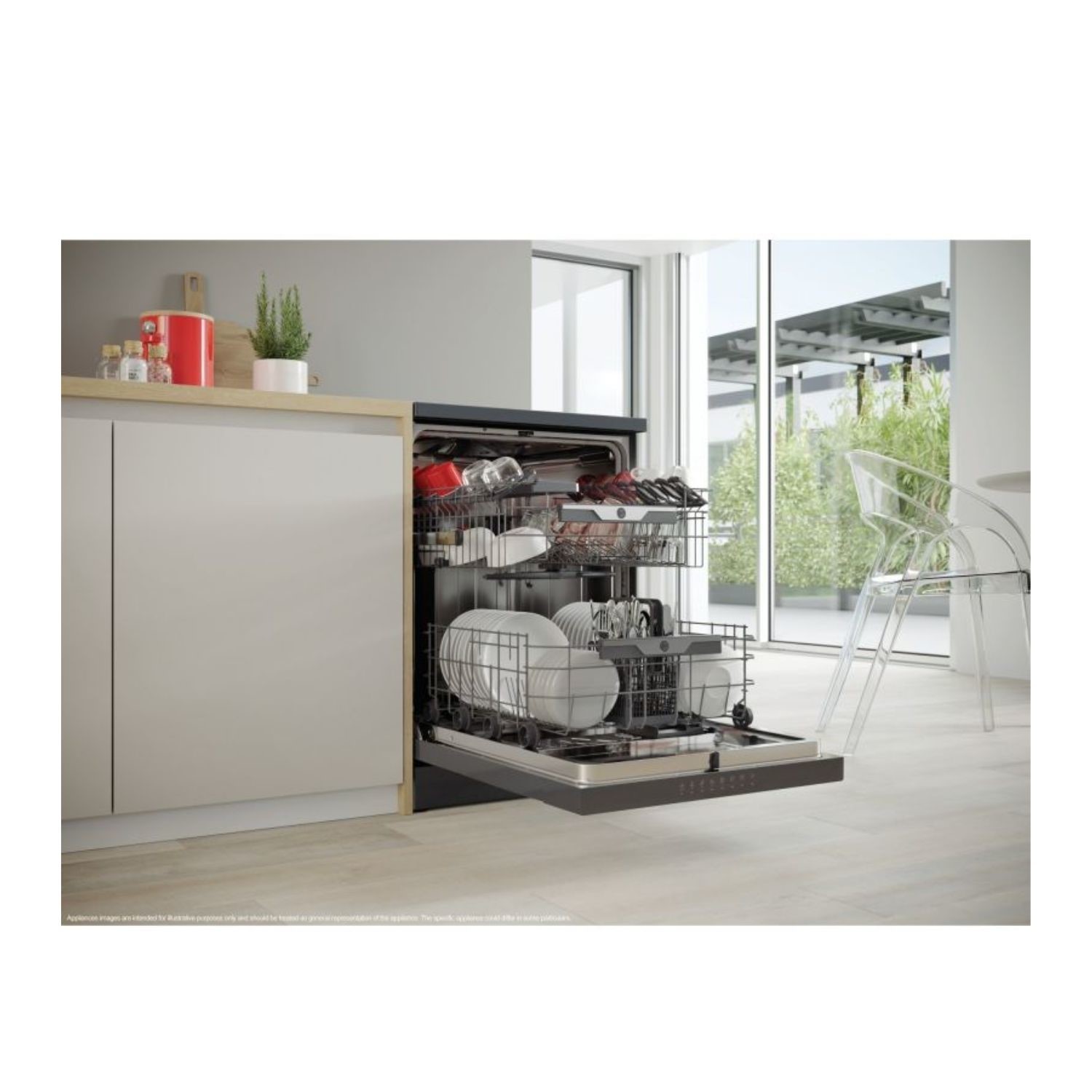 Hoover H-DISH 500 Freestanding Dishwasher - Graphite HF5C7F0A-80 ...