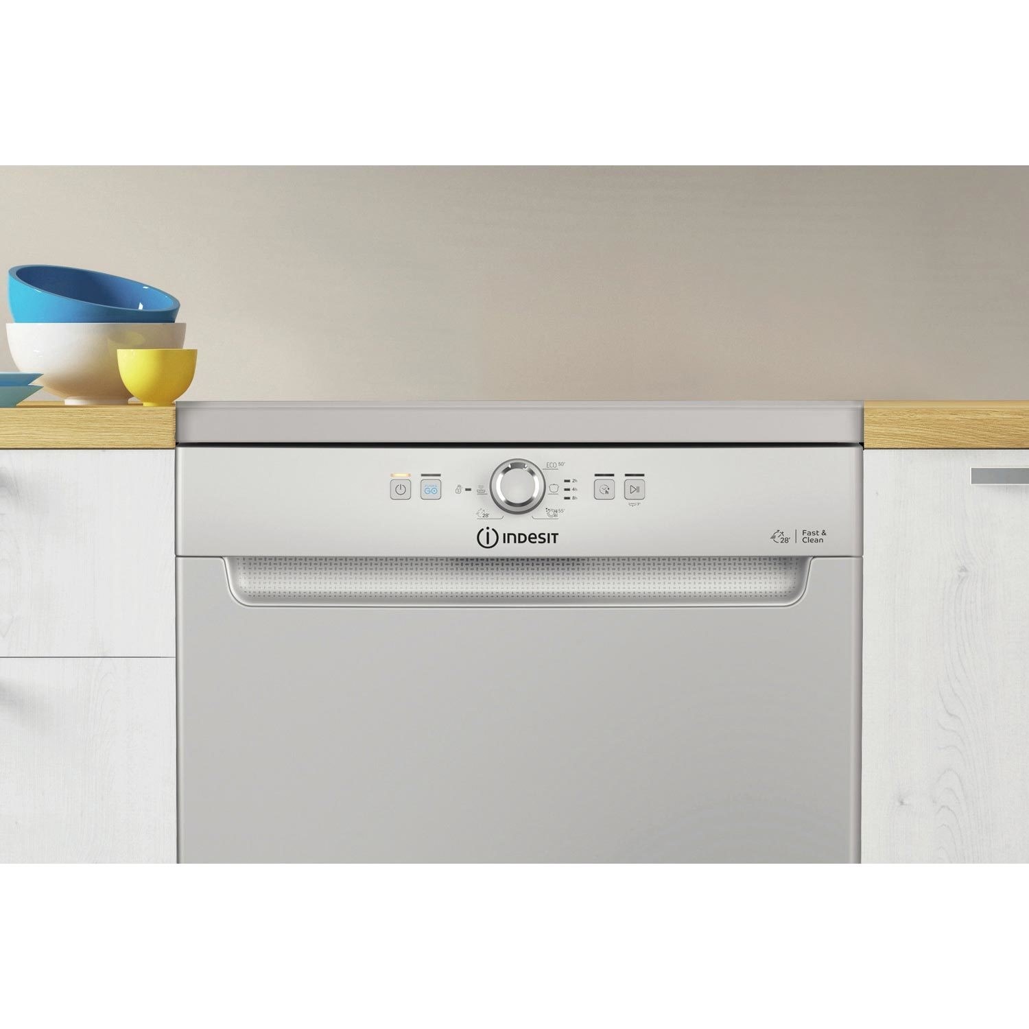 Indesit Fast&Clean Freestanding Dishwasher - Silver D2FHK26SUK ...