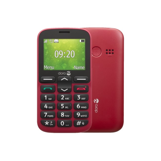 Doro 1380 Red 2.4" 8MB 2G Dual SIM Unlocked & SIM Free Mobile Phone ...