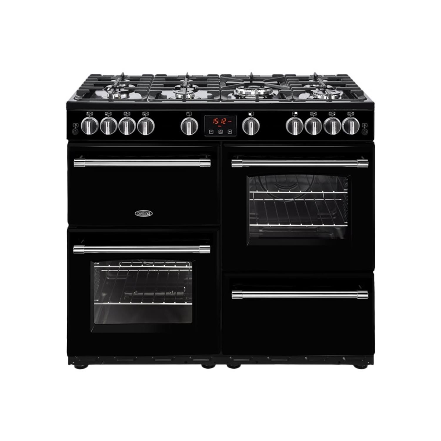 Refurbished Belling Farmhouse 100G 100cm Gas Range Cooker Black