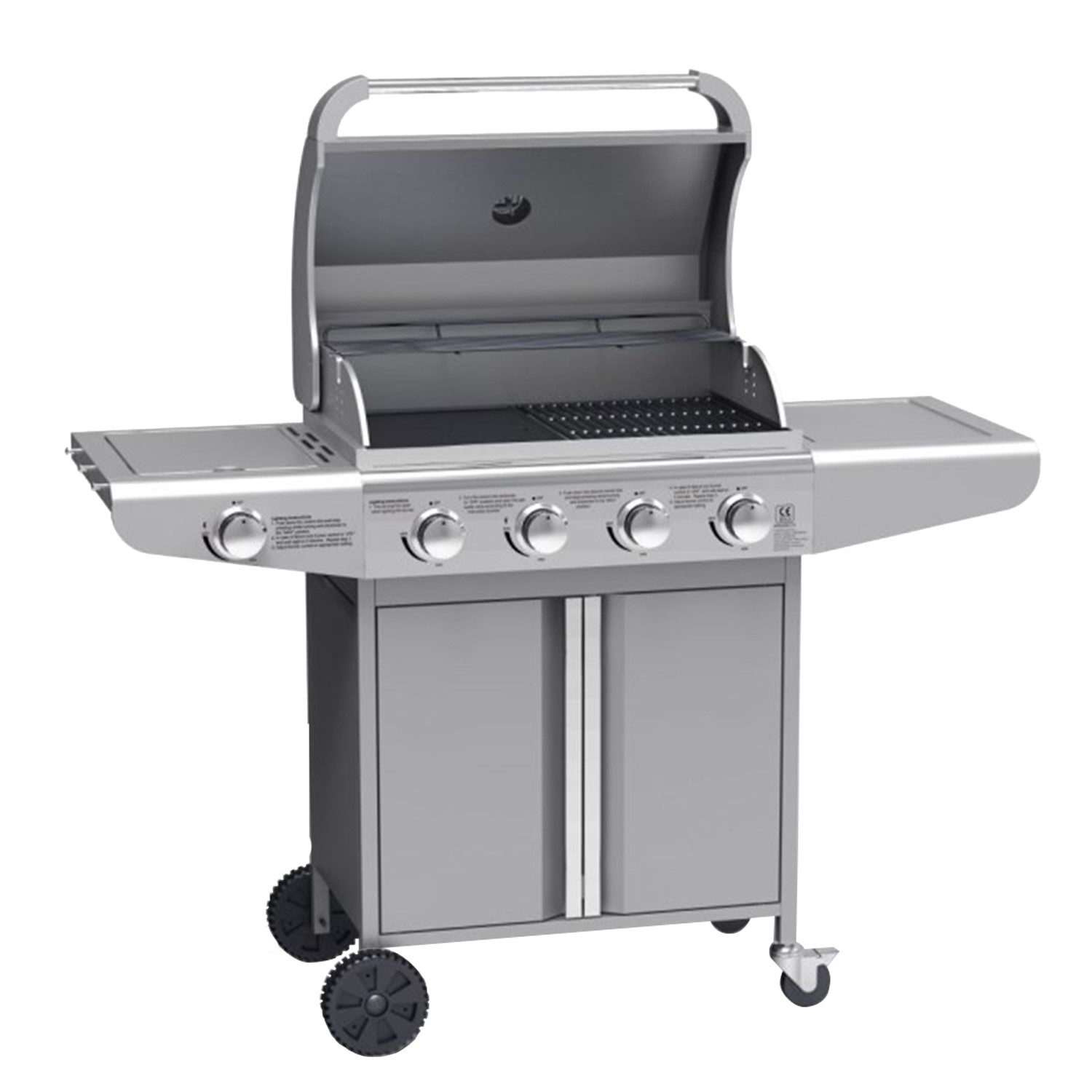 Boss Grill Kentucky Premium - 4 Burner Gas BBQ Grill with Side Burner ...
