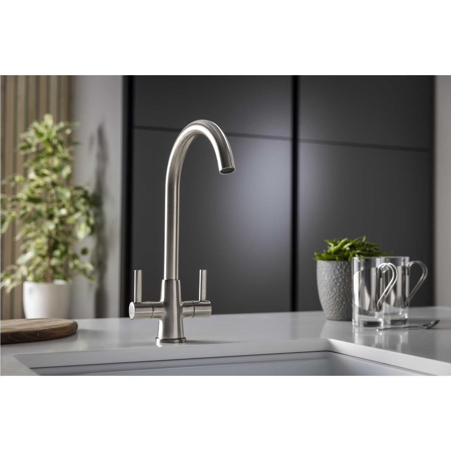 Abode Enstyle Dual Lever Mixer Tap - Brushed Nickel ACT3104 ...
