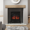 AmberGlo Large Electric Stove Fire in Black with Double Doors & Log ...