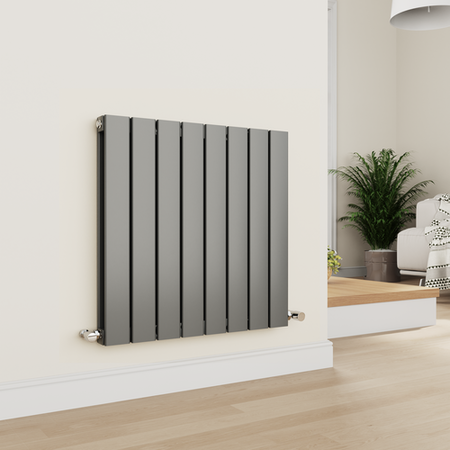 Eco Eleganza Anthracite Horizontal Flat Designer Aluminium Radiator ...