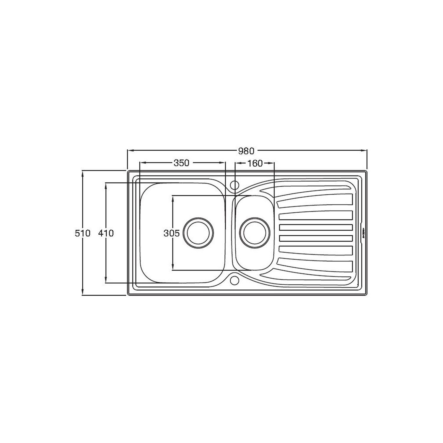 Astracast AI0951HV Alto 1.5 Bowl Reversible Drainer Satin Polish ...