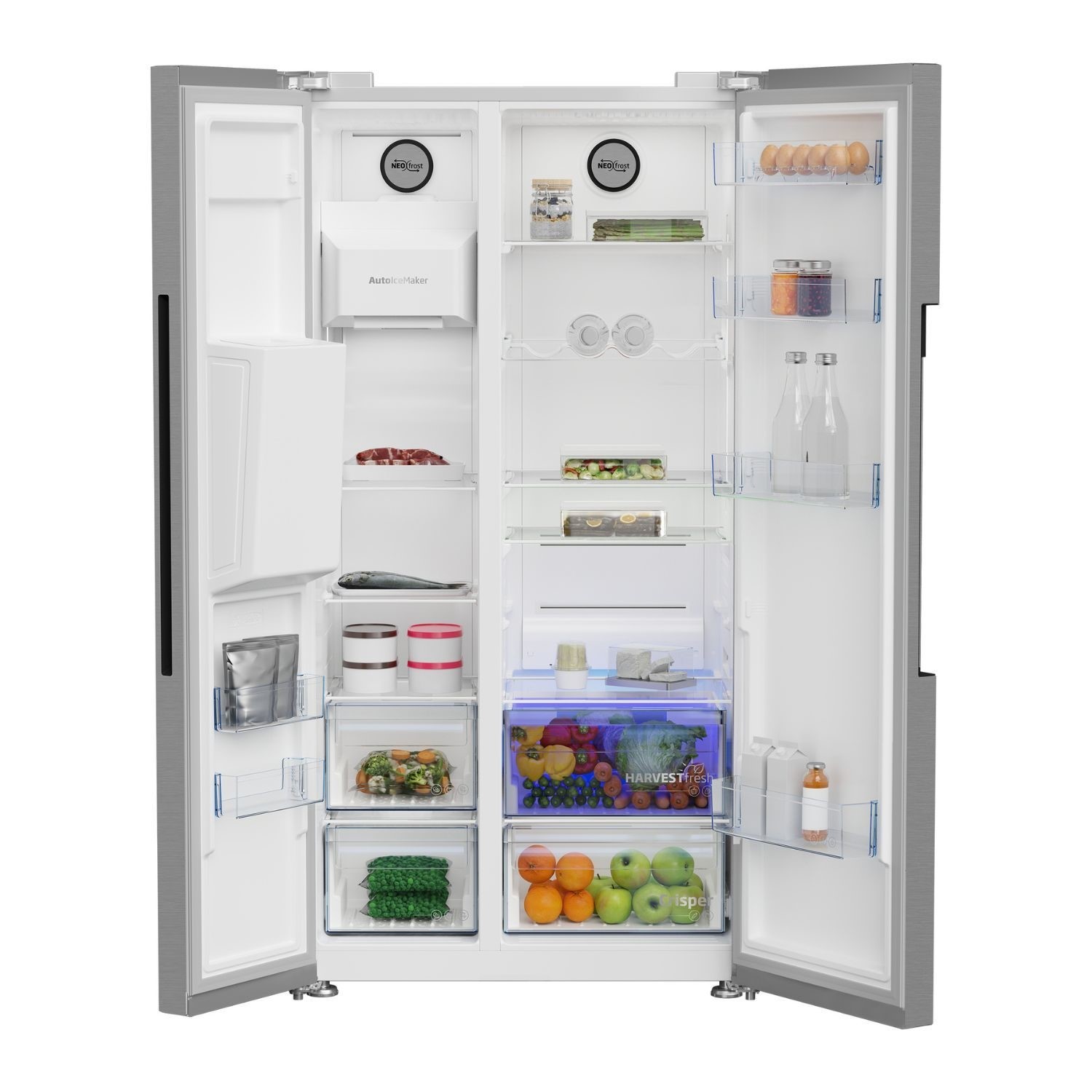 Beko HarvestFresh 571 Litre Freestanding American Fridge Freezer with ...