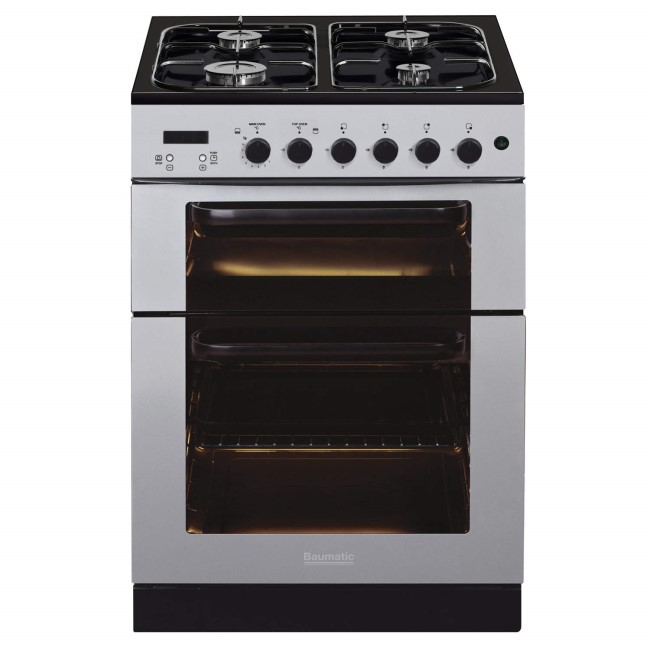 Baumatic BCG625SS Double Cavity 60cm Gas Cooker Stainless Steel ...