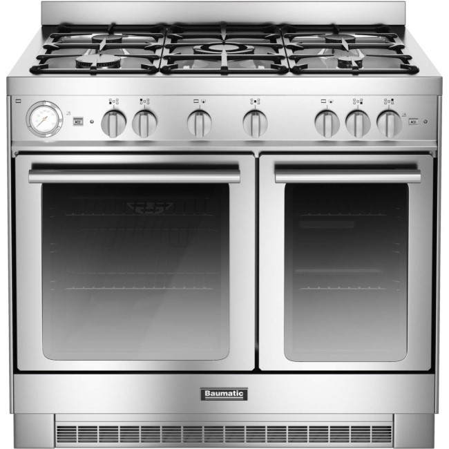 Baumatic BCG925SS Twin Cavity 90cm Gas Range Cooker Stainless Steel ...
