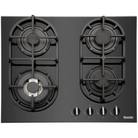 Baumatic BGG64 Four Burner Gas-on-glass Hob With Wok Burner Black ...