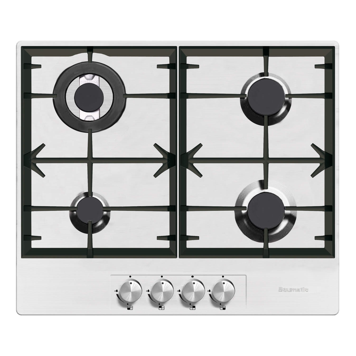 BAUMATIC BHG695SS Black-line 4 Burner 60cm Wide Gas Hob - Stainless ...
