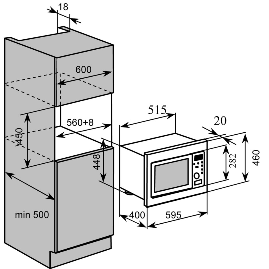 Baumatic BMIG4625M 25L Integrated Microwave with Grill - Stainless ...