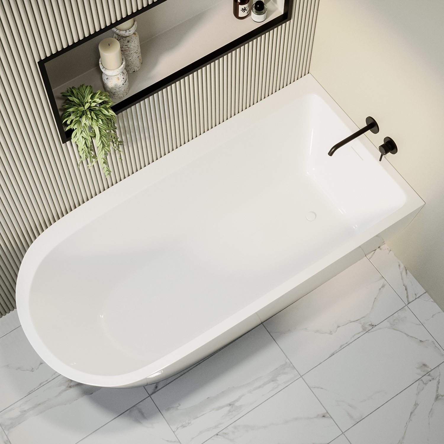 GRADE A2 - Freestanding Single Ended Right Hand Corner Bath 1650 x ...