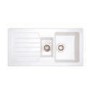 1.5 Bowl Inset White Ceramic Kitchen Sink with Reversible Drainer ...