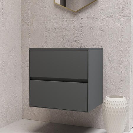 600mm Grey Wall Hung Countertop Vanity Unit- Roxbi | Appliances Direct