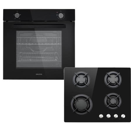 electriQ Black Single Oven and Gas Hob Pack | Appliances Direct
