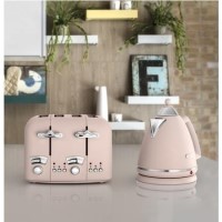 Delonghi Argento Flora Kettle and Toaster Set - Pink | Appliances Direct
