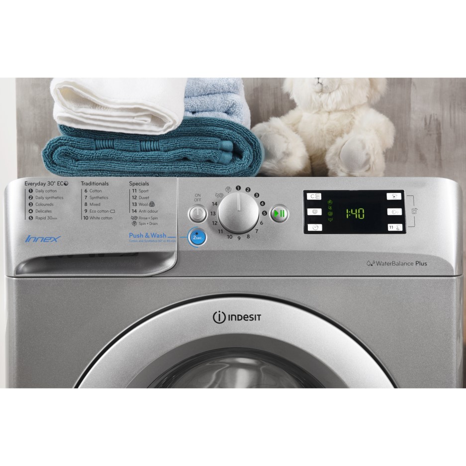 Indesit BWE91484XSUK Innex 9kg 1400rpm Freestanding Washing Machine ...