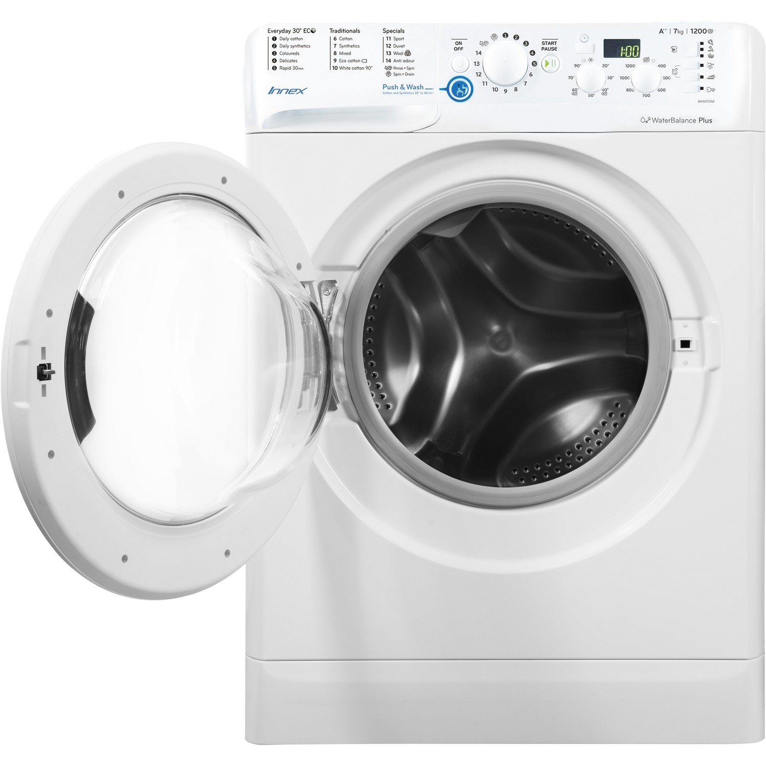 Indesit BWSD71252W Innex 7kg 1200rpm Freestanding Washing Machine White ...