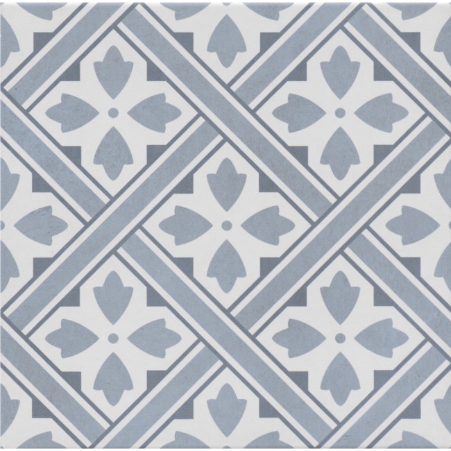 Blue Patterned Floor Tile 330 x 330mm - Belgravia BeBa_25708 | Appliances Direct