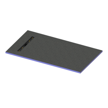 GRADE A1 - Blue Rectangular Wet Room Shower Tray with End Waste ...