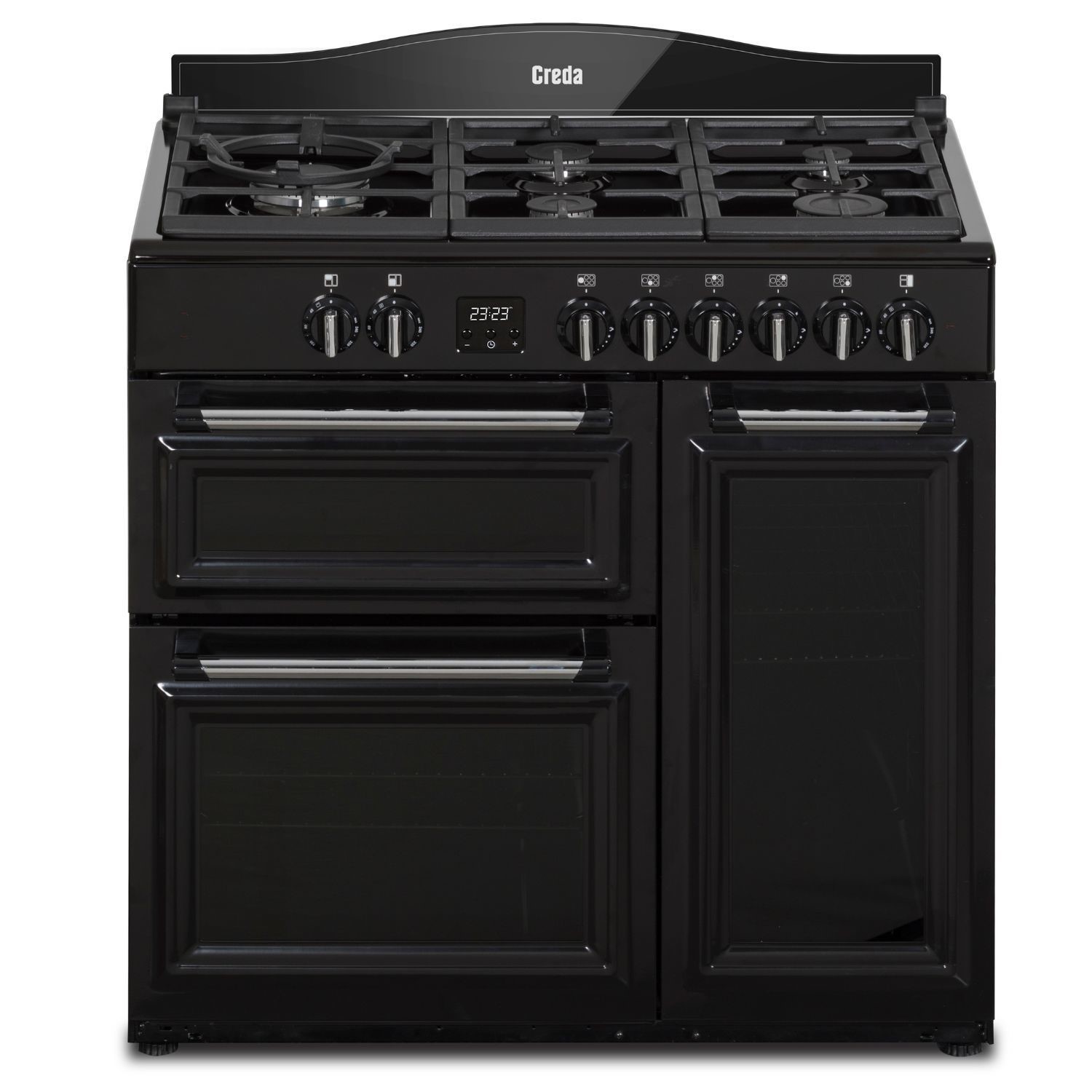 Creda 90cm Triple Cavity Dual Fuel Range Cooker - Black C90RCDFTBL ...