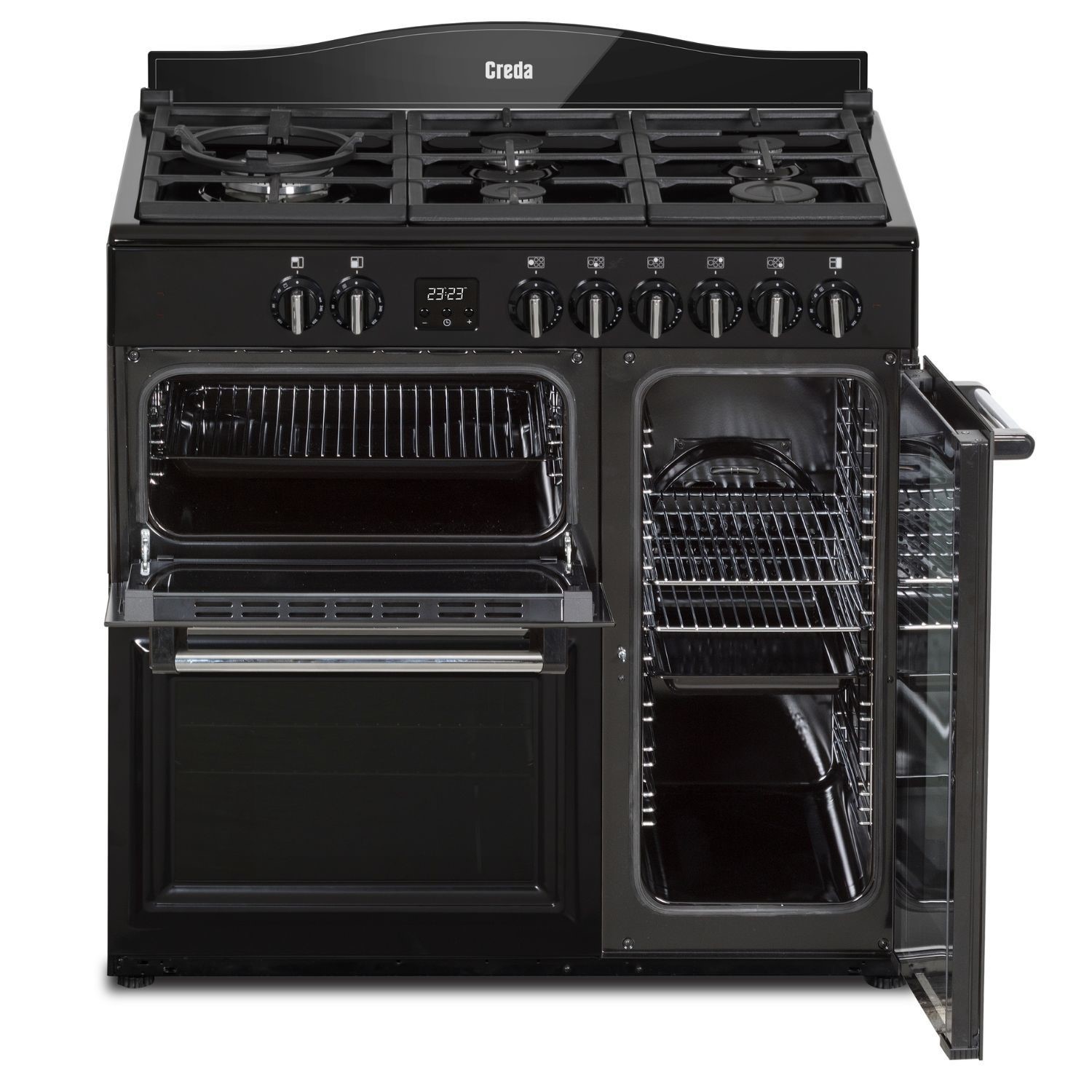 Creda 90cm Triple Cavity Dual Fuel Range Cooker - Black C90RCDFTBL ...