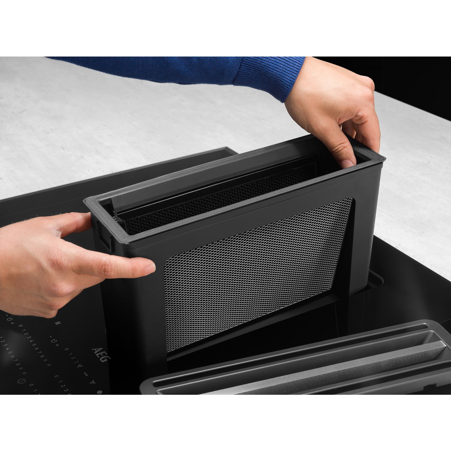 Refurbished AEG 6000 Series CCE84543FB 78cm 4 Zone Venting Induction ...