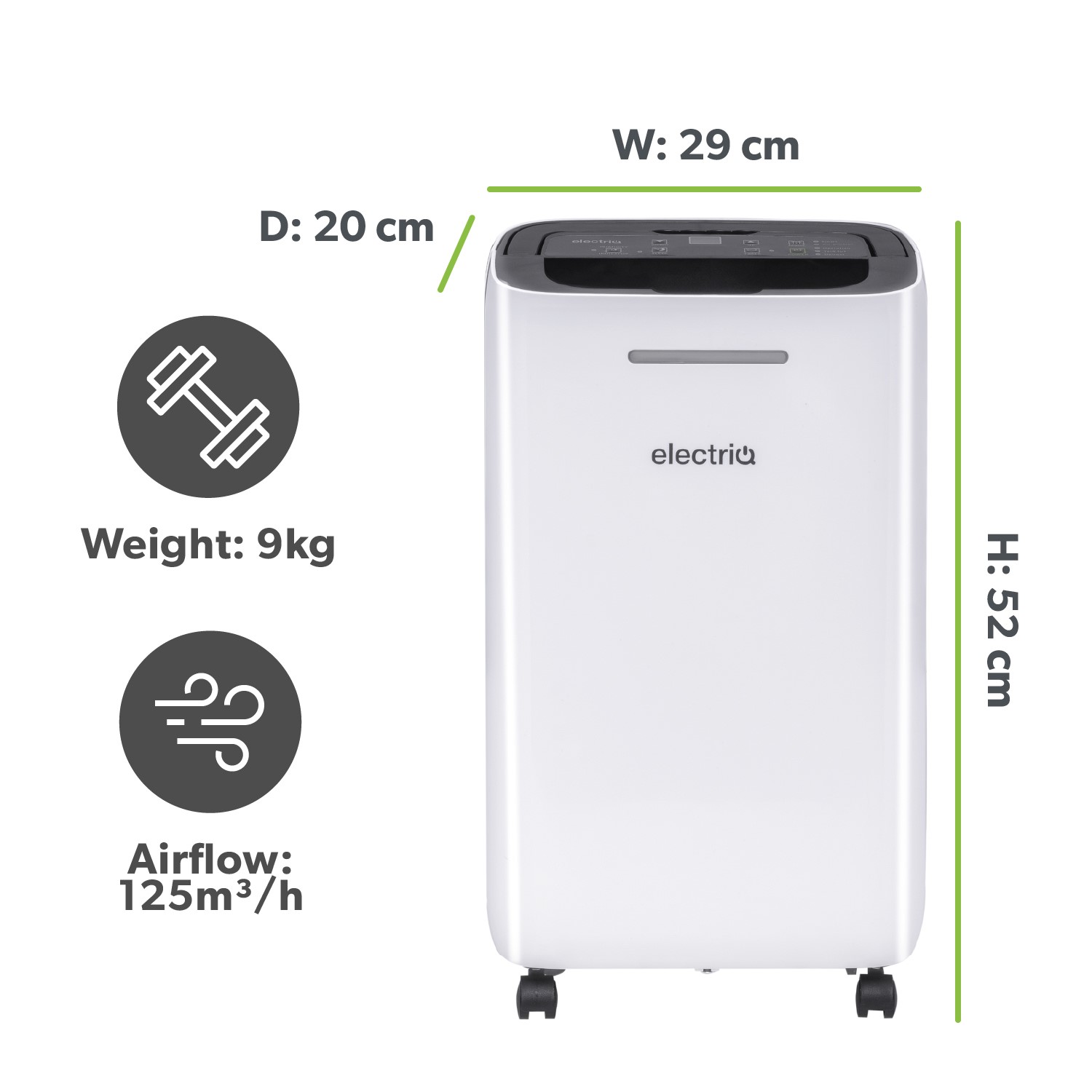 Refurbished electriQ 12 Litre Dehumidifier with Digital Humidistat and ...